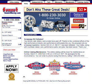 Website Wayback: A Visual History of SummitRacing.com & the Digital ...